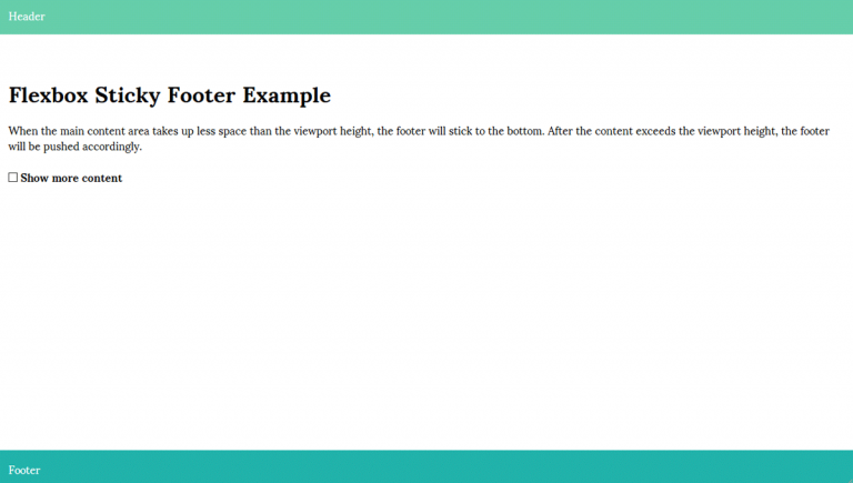 FLEXBOX STICKY FOOTER