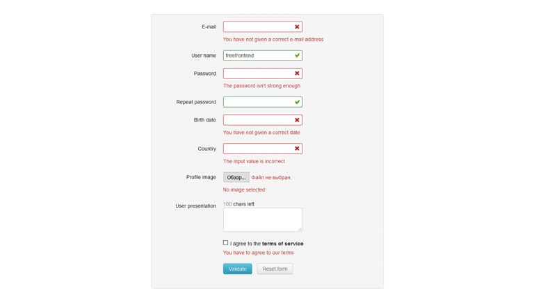 JQUERY FORM VALIDATOR