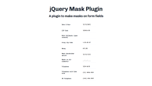 JQUERY MASK PLUGIN