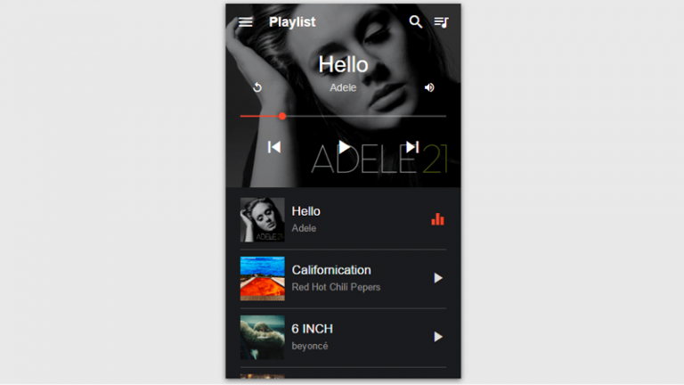 MATERIAL MUSIC PLAYER