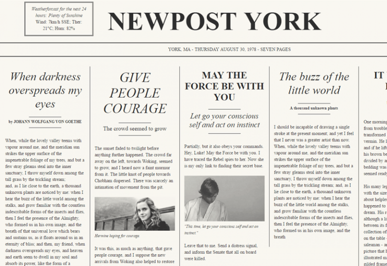 NEWSPAPER STYLE DESIGN