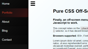 PURE CSS OFF-SCREEN NAVIGATION MENU
