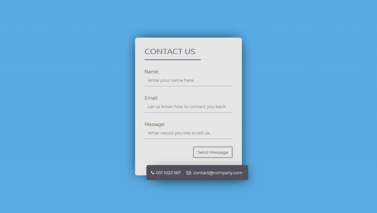 CONTACT FORM UI