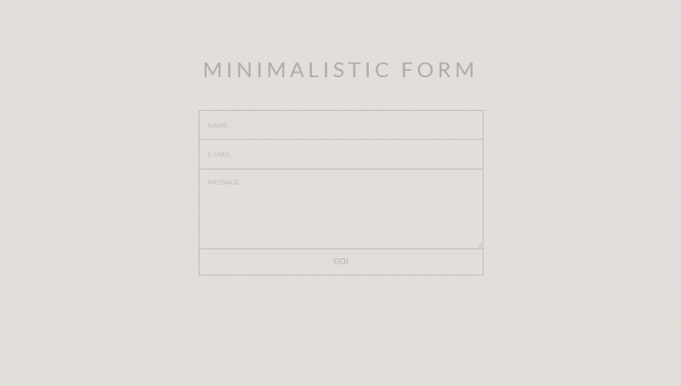 MINIMALISTIC FORM