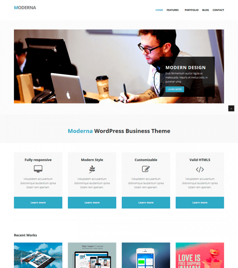 Bootstrap template for corporate – Moderna