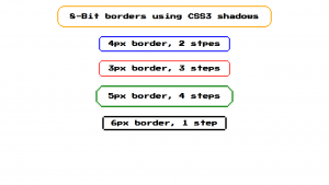 8-BIT BORDERS USING SHADOWS