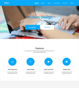 Bikin – Free Simple Landing Page Template