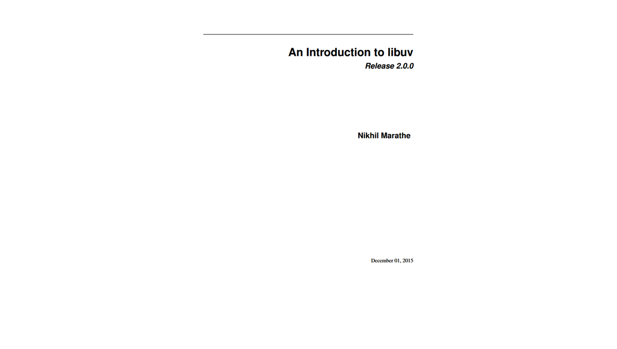 AN INTRODUCTION TO LIBUV