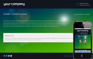 Black Under Construction Mobile Website Template