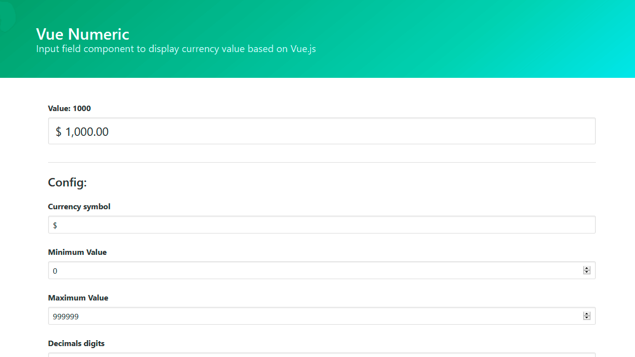 VUE NUMERIC