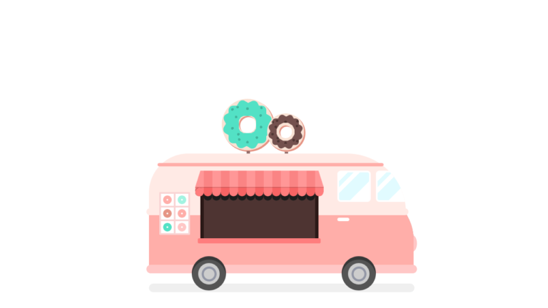 CSS DONUTS TRUCK ILLUSTRATION