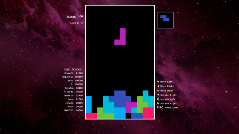 TETRIS WITH HIGH SCORE TRACKING