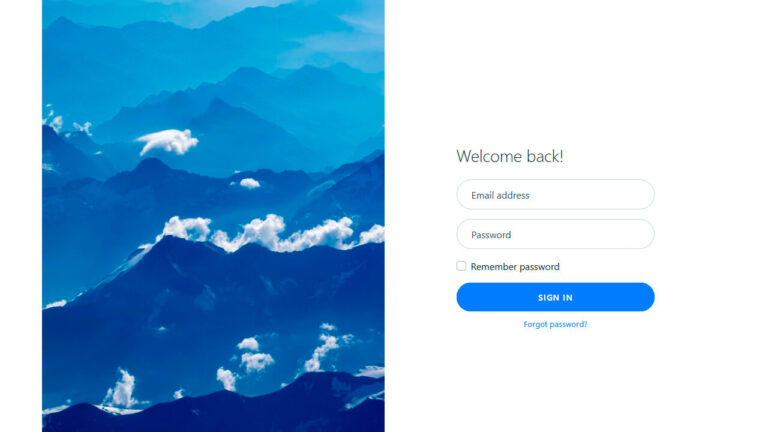 MODERN SIGN IN PAGE WITH SPLIT SCREEN FORMAT