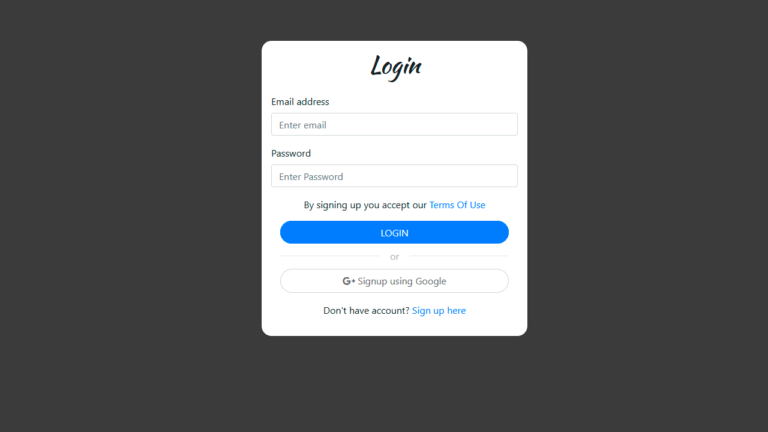 SIMPLE LOGIN / SIGNUP FORM WITH VALIDATION