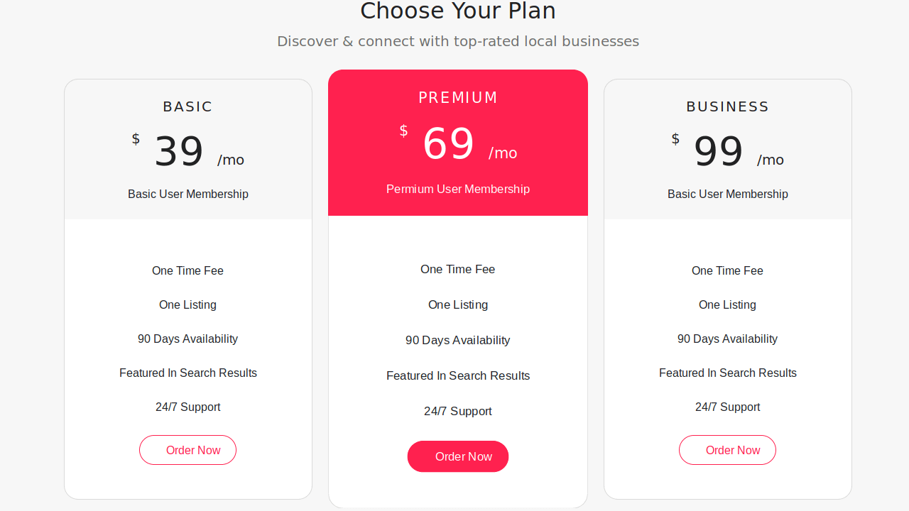 BOOTSTRAP 4 BUSINESS PRICING TABLE
