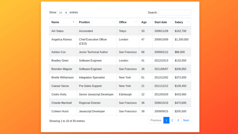 BOOTSTRAP DATATABLES