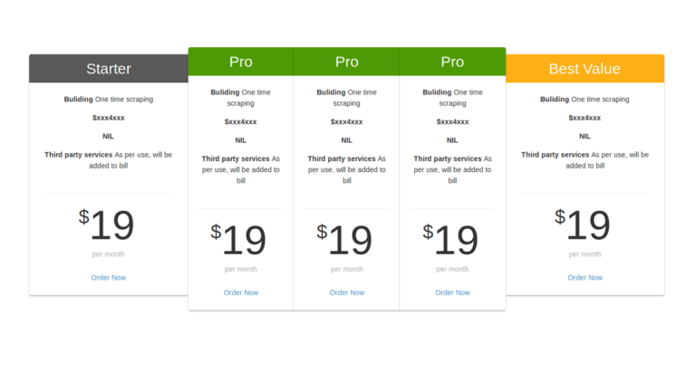 RESPONSIVE PRICE TABLE