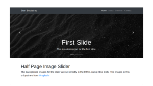 BOOTSTRAP 4 HALF PAGE IMAGE SLIDER HEADER