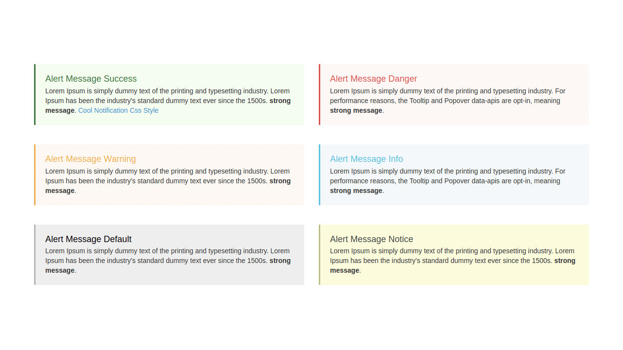 ALERT MESSAGES LIKE THE DOCS
