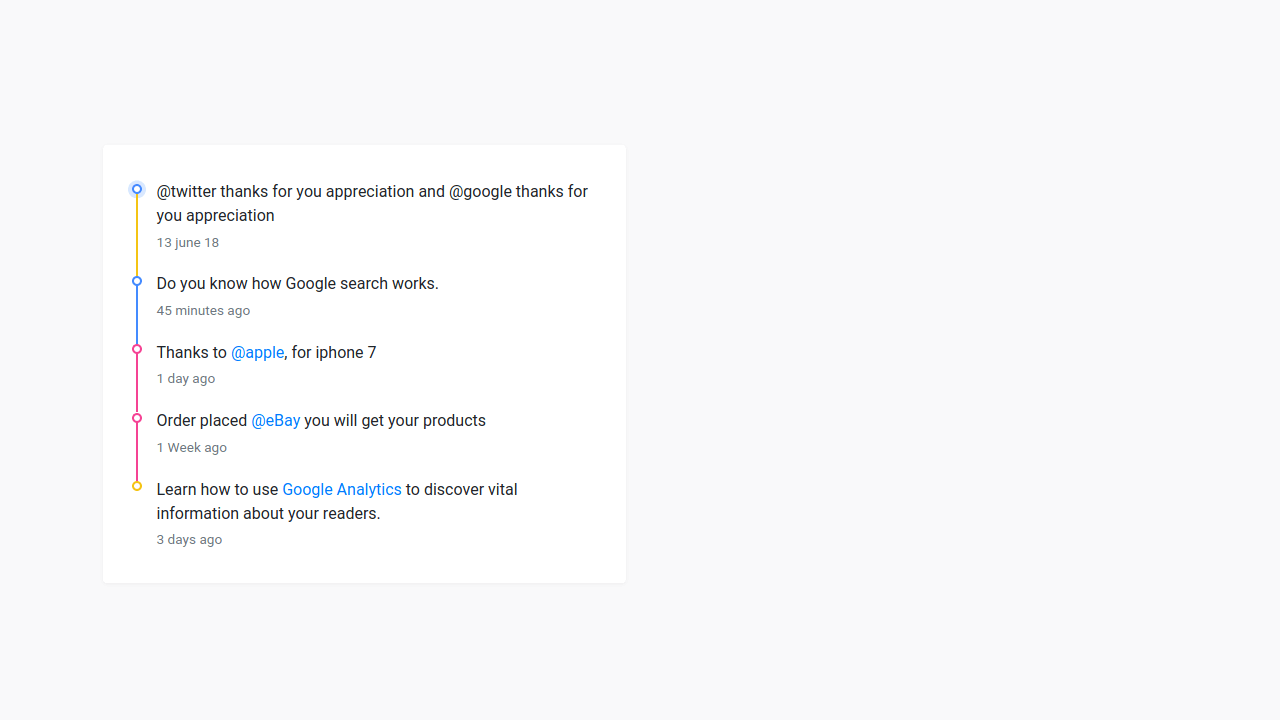 BOOTSTRAP 4 BASIC TIMELINE FOR USERS WITHOUT AVATAR