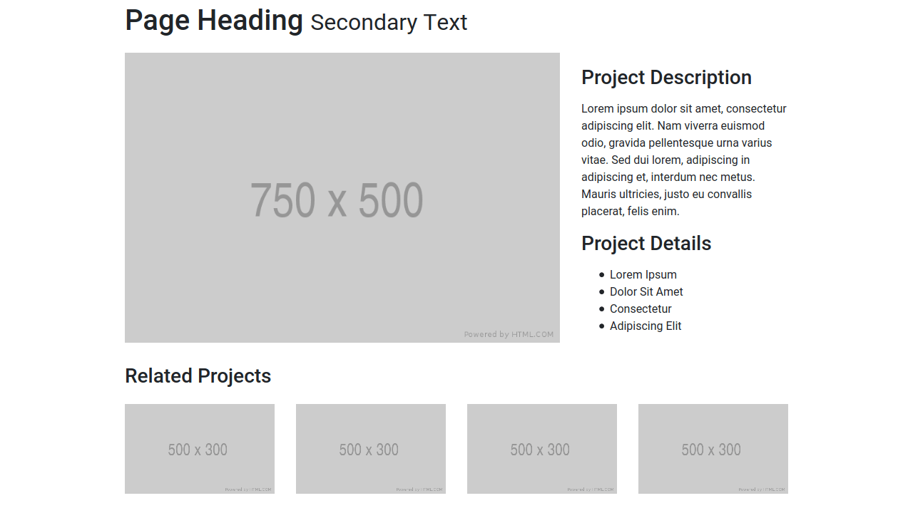 BOOTSTRAP 4 PORTFOLIO ITEM DETAILS PAGE