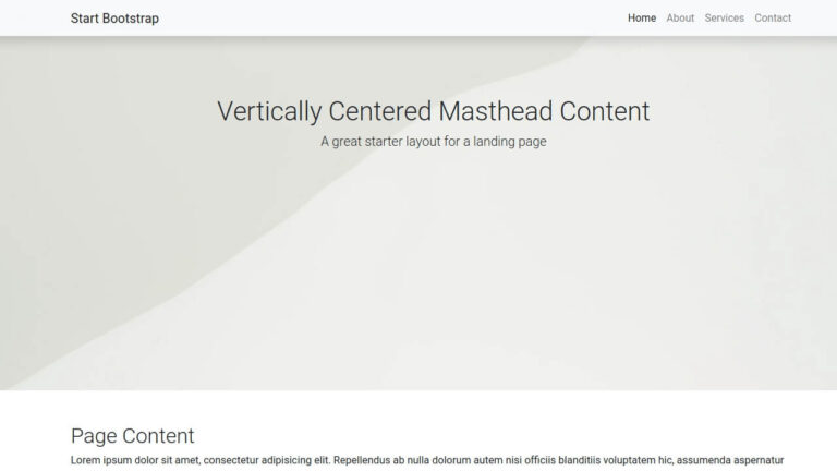 BOOTSTRAP 4 FULL PAGE IMAGE HEADER