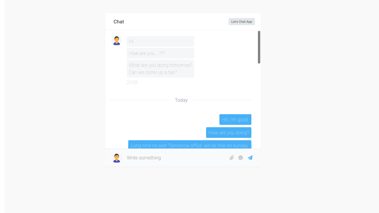 BOOTSTRAP 4 SIMPLE CHAT APPLICATION