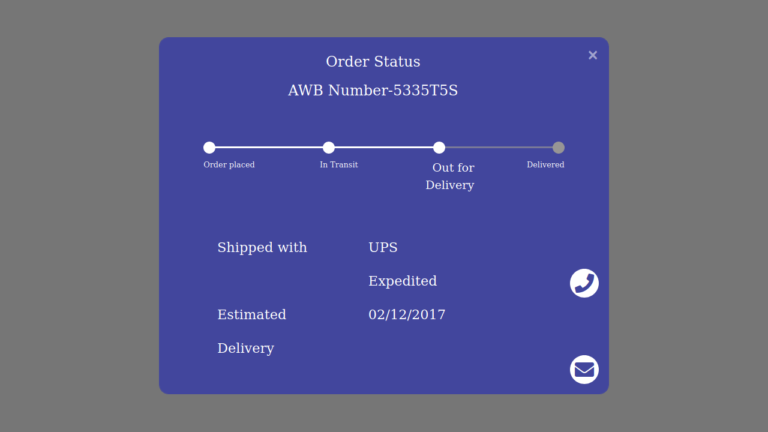 BOOTSTRAP 4 TRACK YOUR ORDER WITH PROGRESS BAR MODAL