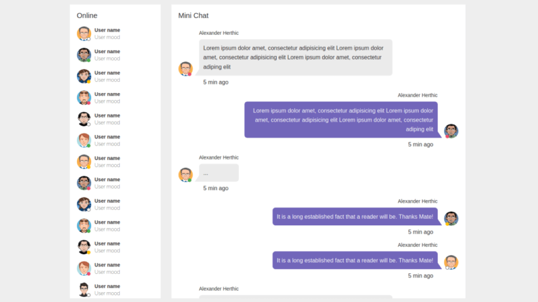 BOOTSTRAP FACEBOOK MESSENGER CHAT