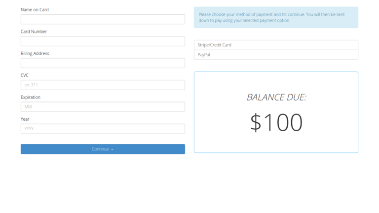 BOOTSTRAP STRIPE PAYMENT FORM
