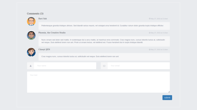 BOOTSTRAP BLOG COMMENTS WITH FORM