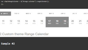 jQuery Range Calendar