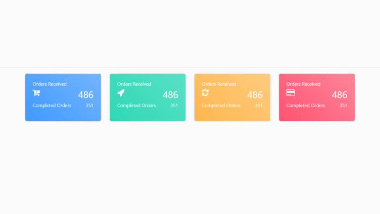 BOOTSTRAP GRADIENTS DASHBOARD CARDS