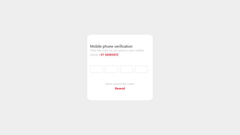 BOOTSTRAP 5 MOBILE PHONE VERIFICATION FORM