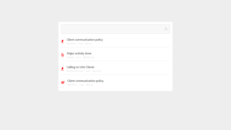 BOOTSTRAP 5 LIST WITH SEARCH INPUTS