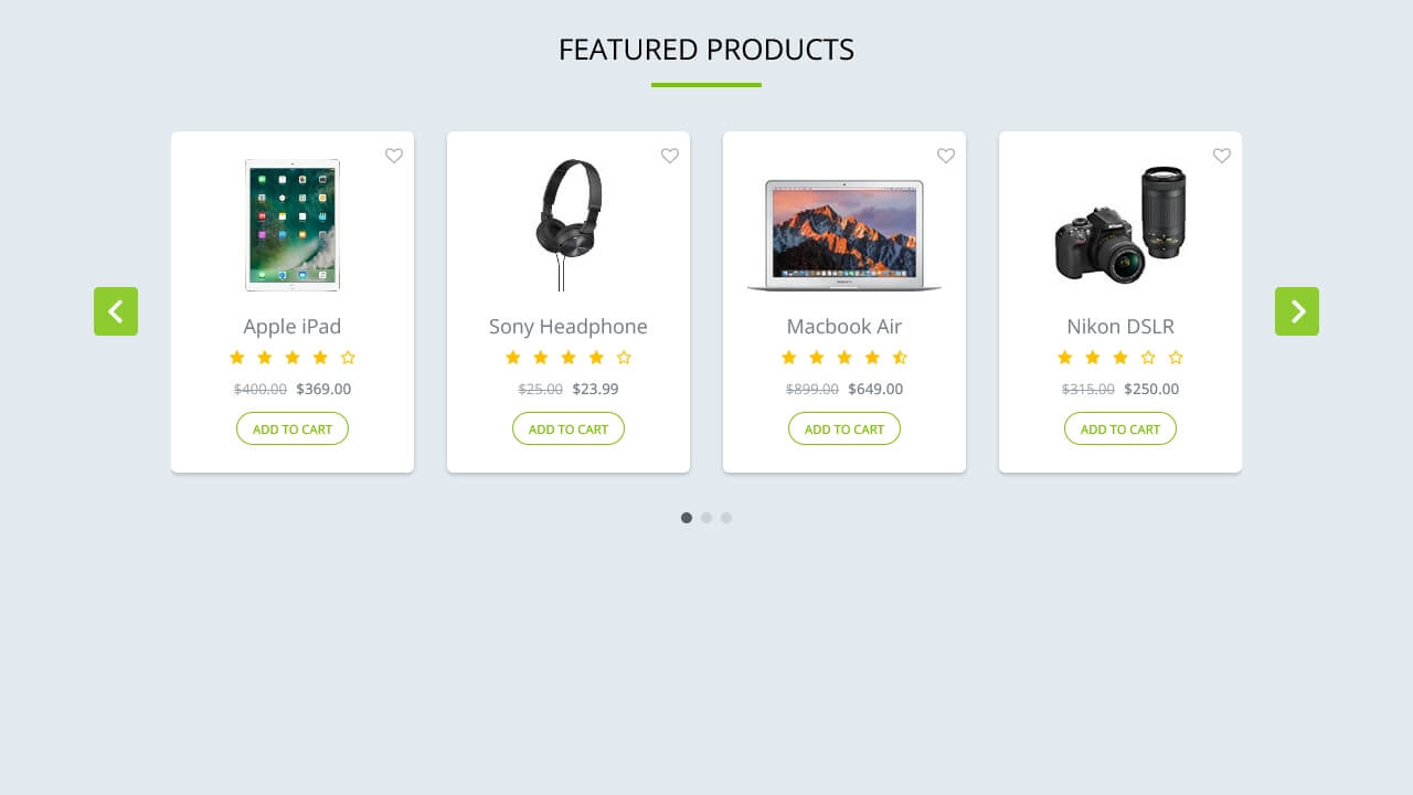 BOOTSTRAP MULTIPLE ITEM PRODUCT CAROUSEL