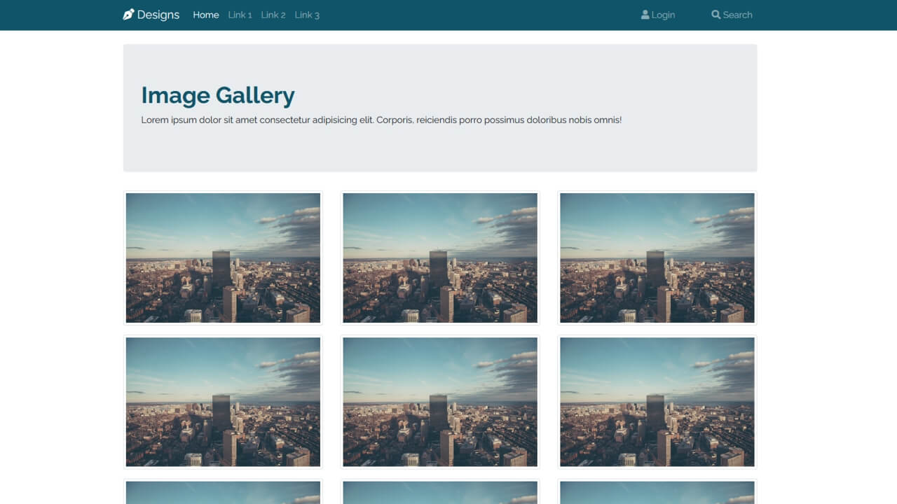 IMAGE GALLERY WITH BOOTSTRAP 4