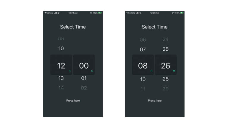 TIME SELECTOR SCROLLVIEW REACT NATIVE
